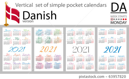 Denmark vertical pocket calendar for 2021 - Stock Illustration ...