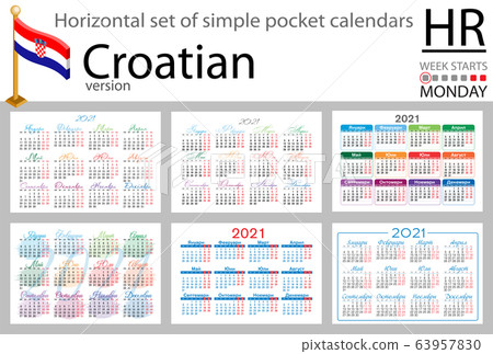 Croatian horizontal pocket calendar for 2021 - Stock Illustration ...