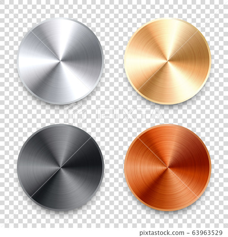 Realistic metal chrome button. Silver steel... - Stock Illustration ...