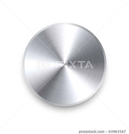 Realistic metal chrome button. Silver steel... - Stock Illustration ...