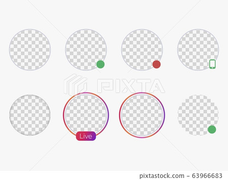 Set of round user photo or profile picture frames - Stock Illustration ...
