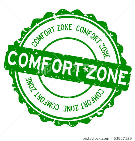 Grunge green comfort zone word round rubber... - Stock Illustration ...