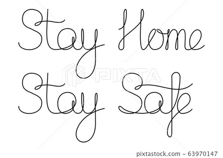 Stay Home Stay Safe Lettering Isolation Quarantine - Stock Illustration ...