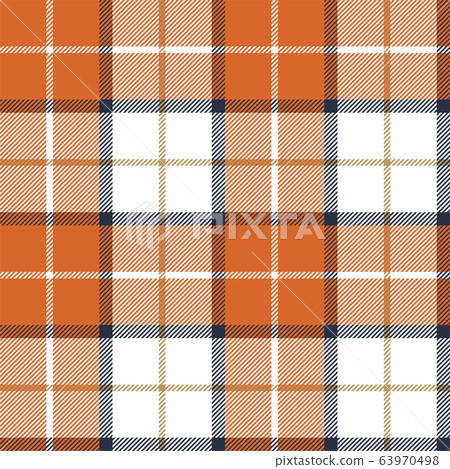 Orange check plaid seamless pattern. Vector - Stock Image - Everypixel