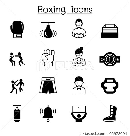 Boxing icon set vector illustration graphic design - Stock Illustration ...