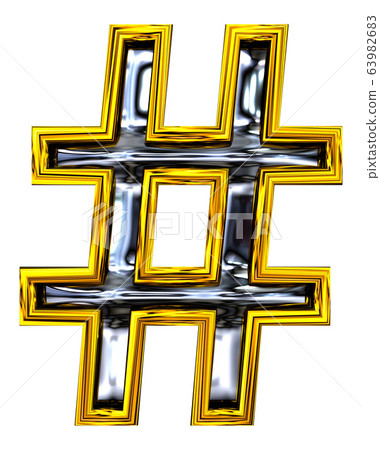 3D rendering. Hash sign. - Stock Illustration [63982683] - PIXTA
