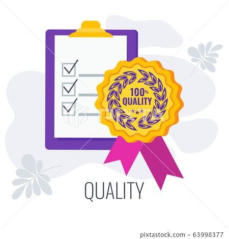 Quality mark infographics pictogram.... - Stock Illustration [63998377 ...