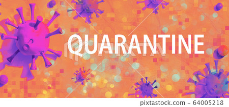 Quarantine theme with viral objects - Stock Illustration [64005218] - PIXTA