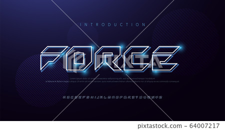 Technology abstract neon font and alphabet. techno - Stock Illustration ...