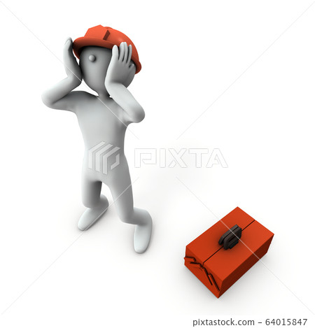 Engineer worried holding his head - Stock Illustration [64015847] - PIXTA