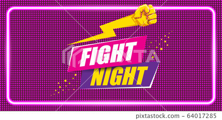 Fight night vector horizontal banner with text... - Stock Illustration ...