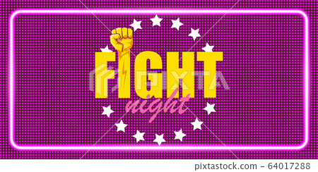 Fight night vector horizontal banner with text... - Stock Illustration ...