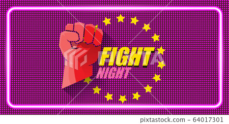 Fight night vector horizontal banner with text...-插圖素材 [64017301] - PIXTA圖庫