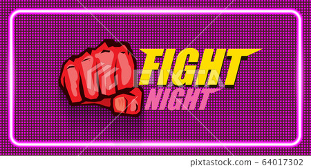 Fight night vector horizontal banner with text... - Stock Illustration ...