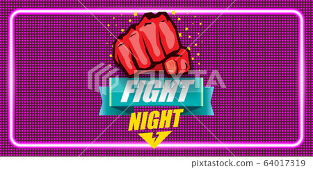 Fight night vector horizontal banner with text... - Stock Illustration ...