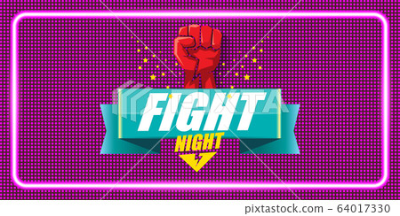 Fight night vector horizontal banner with text... - Stock Illustration ...