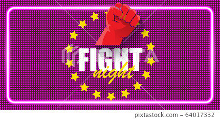Fight night vector horizontal banner with text... - Stock Illustration ...