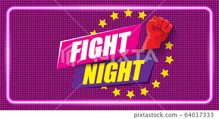 Fight night vector horizontal banner with text... - Stock Illustration ...