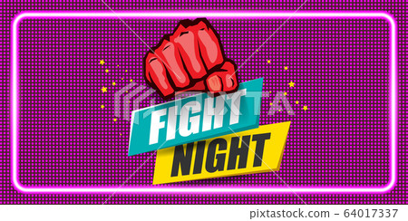 Fight night vector horizontal banner with text...-插圖素材 [64017337] - PIXTA圖庫