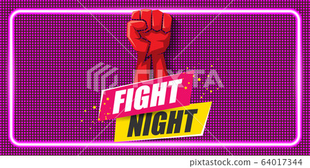 Fight night vector horizontal banner with text... - Stock Illustration ...