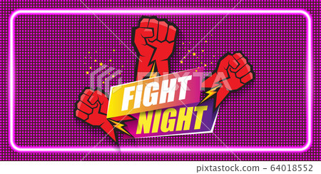 Fight night vector horizontal banner with text... - Stock Illustration ...