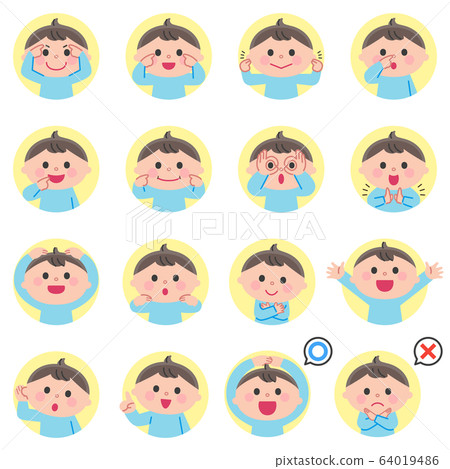 Boy / face part name explanation / expression... - Stock Illustration ...