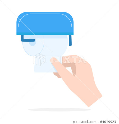 Hand taking toilet paper icon, hygiene concept - Stock Illustration ...