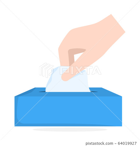 Hand taking tissue paper from box icon - Stock Illustration [64019927 ...