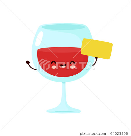 Cute happy smiling wine glass with empty sign - Stock Illustration ...