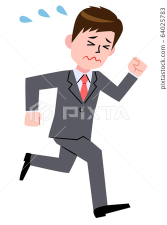 Businessman running while sweating - Stock Illustration [64025783] - PIXTA