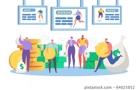 Sports betting vector illustration, cartoon... - Stock Illustration ...