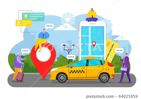 Online car service app vector illustration,... - Stock Illustration ...
