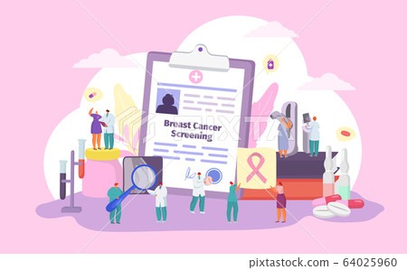 Breast cancer screening vector illustration,... - Stock Illustration ...