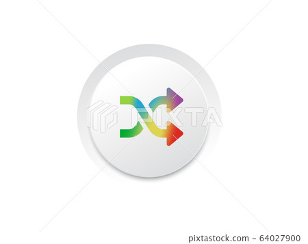 Music player random shuffle rainbow gradient icon - Stock Illustration [64027900] - PIXTA