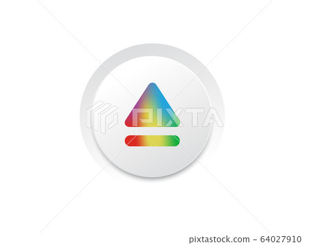 Music player eject rainbow gradient icon button - Stock Illustration [64027910] - PIXTA