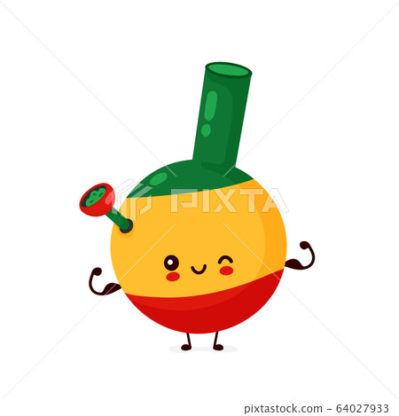 Cute happy smiling bong show muscle - Stock Illustration [64027933] - PIXTA