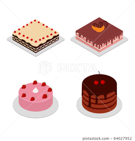 Isometric cakes collection - Stock Illustration [64027952] - PIXTA