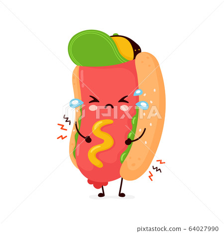 Cute happy smiling hot dog. Vector - Stock Illustration [64027990] - PIXTA