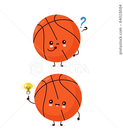 Cute happy basketball ball with question mark - Stock Illustration ...
