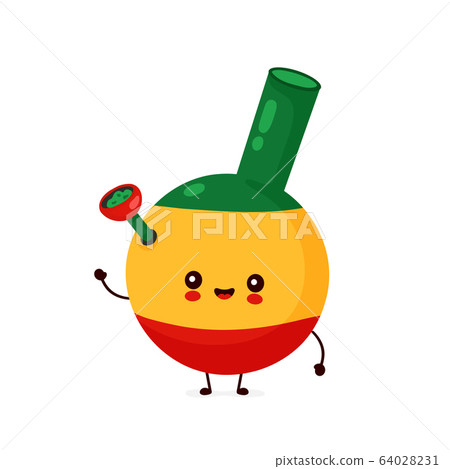 Cute happy smiling bong. Vector - Stock Illustration [64028231] - PIXTA