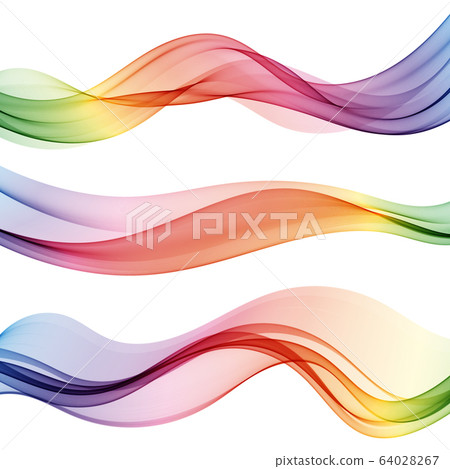 A set of transparent colorful waves.Abstract... - Stock Illustration ...