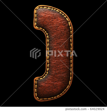 Symbol right parentheses made of leather. 3D... - Stock Illustration ...
