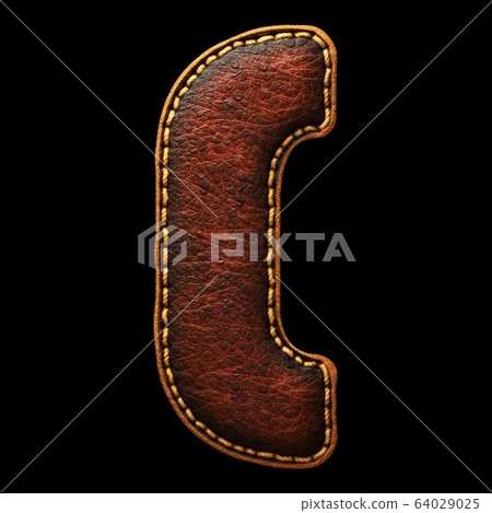 Symbol left parentheses made of leather. 3D... - Stock Illustration ...