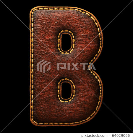 Leather letter B uppercase. 3D render font with... - Stock Illustration ...