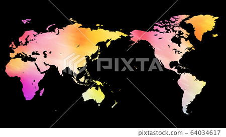 World map colorful watercolor texture... - Stock Illustration [64034617 ...
