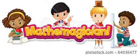 Sign template for word mathmagician with happy - Stock Illustration ...