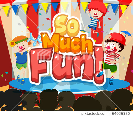Font design for word so much fun with kids playing - Stock Illustration ...
