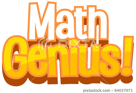 Font design for word math genius in orange color - Stock Illustration ...