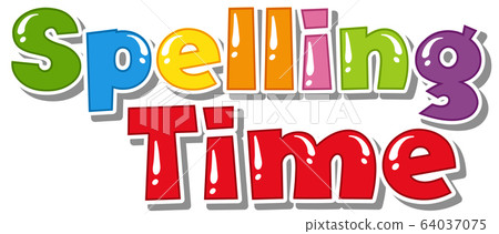 Font design for word spelling time on white - Stock Illustration ...