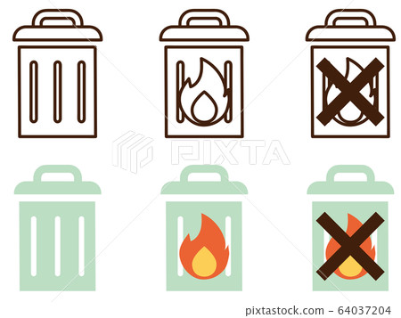 Trash can burning trash burnable trash icon - Stock Illustration ...